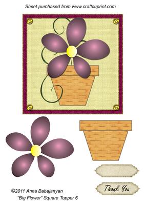 Big Flower Square Topper 6 - CUP207071_96 | Craftsuprint