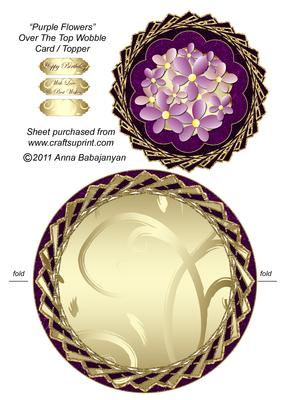 Purple Flowers Over the Top Wobble Card/ Topper - CUP209444_96 ...