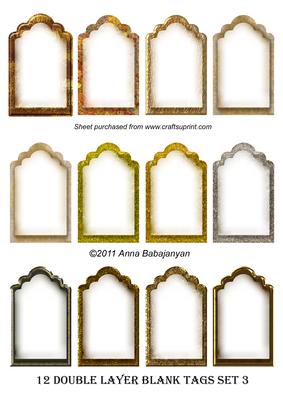 12 Double Layer Blank Tags Set 3 - CUP255776_96 | Craftsuprint