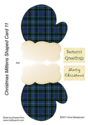 Christmas Mittens Shaped Card 11 - CUP259940_96 | Craftsuprint