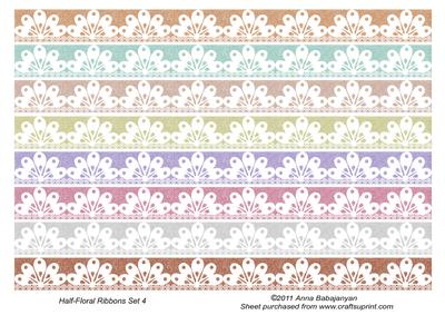 Half-floral Ribbons Set 4 - CUP262573_96 | Craftsuprint