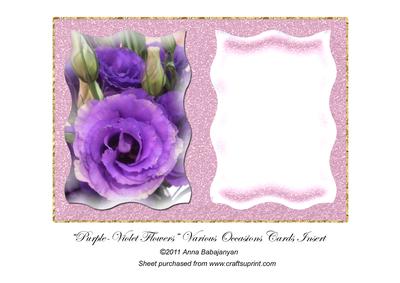 Purple-violet Flowers Various Occasions Cards Insert - CUP269725_96 ...