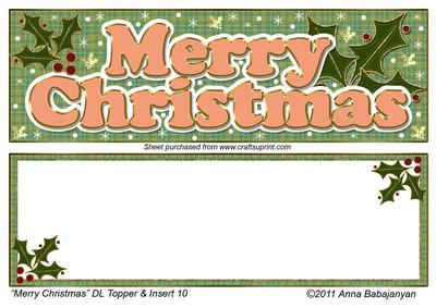 Merry Christmas Dl Topper & Insert 10 - CUP281930_96 | Craftsuprint