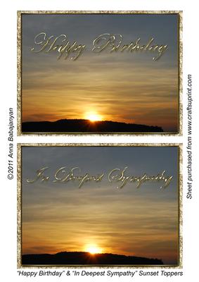 Happy Birthday & in Deepest Sympathy Sunset Toppers - CUP283478_96 ...