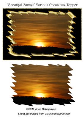 Beautiful Sunset Various Occasions Topper - CUP283494_96 | Craftsuprint
