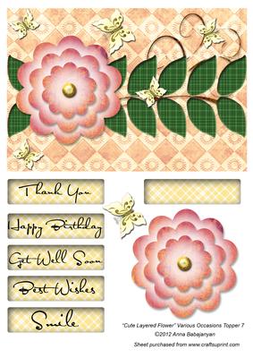 Cute Layered Flower Various Occasions Topper 7 - CUP292450_96 ...