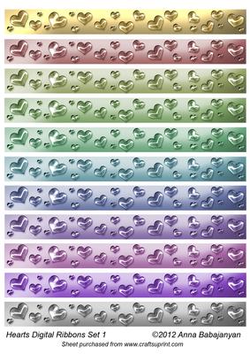 Hearts Digital Ribbons Set 1 - CUP295892_96 | Craftsuprint