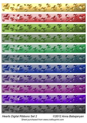 Hearts Digital Ribbons Set 2 - CUP295895_96 | Craftsuprint