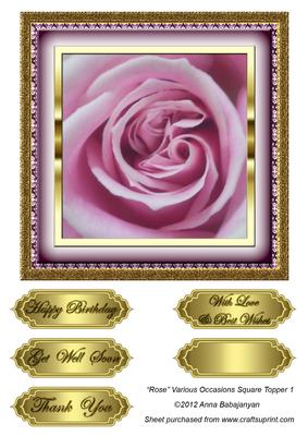 Rose Various Occasions Square Topper 1 - CUP298898_96 | Craftsuprint