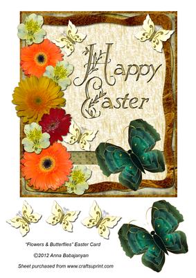 Flowers & Butterflies Easter Card - CUP299137_96 | Craftsuprint