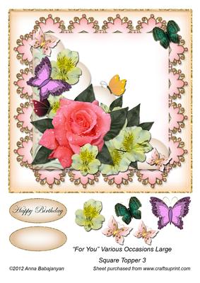 For You Various Occasions Large Square Topper 3 - CUP299746_96 ...