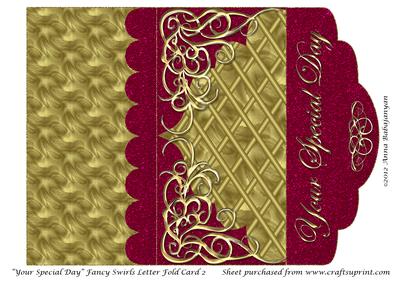 Your Special Day Fancy Swirls Letter Fold Card 2 - CUP305201_96 ...