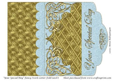 Your Special Day Fancy Swirls Letter Fold Card 6 - CUP305205_96 ...