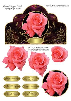 Shaped Topper with Step-by-step Rose 8 - CUP311431_96 | Craftsuprint