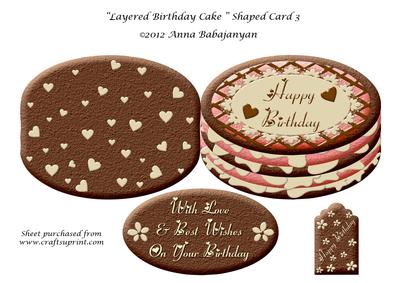 Layered Birthday Cake Shaped Card 3 - CUP316175_96 | Craftsuprint