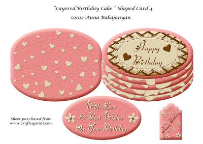 Layered Birthday Cake Shaped Card 4 - CUP316177_96 | Craftsuprint