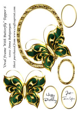 Oval Frame with Butterfly Topper 6 - CUP321344_96 | Craftsuprint