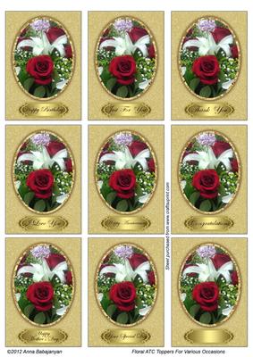 Floral Atc Toppers for Various Occasions - CUP321367_96 | Craftsuprint