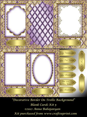 Decorative Border on Trellis Background Blank Cards Kit 5 - CUP325041 ...