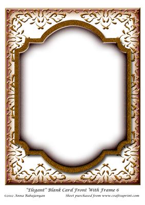 Elegant Blank Card Front with Frame 6 - CUP326642_96 | Craftsuprint