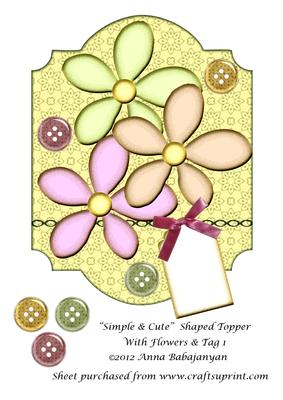 Simple & Cute Shaped Topper with Flowers & Tag 1 - CUP330557_96 ...