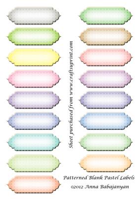 Patterned Blank Pastel Labels - CUP331548_96 | Craftsuprint