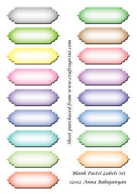 Blank Pastel Labels Set - CUP331549_96 | Craftsuprint