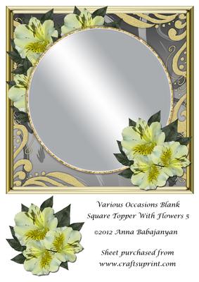 Various Occasions Blank Square Topper with Flowers 5 - CUP333952_96 ...