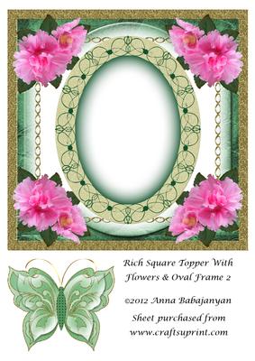 Rich Square Topper with Flowers & Oval Frame 2 - CUP341225_96 ...