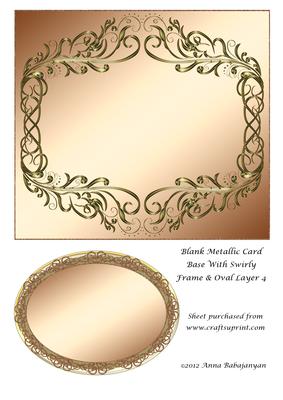 Blank Metallic Card Base with Swirly Frame & Oval Layer 4 - CUP341964 ...
