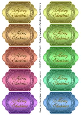 Fancy Metallic Christmas Labels Set 1 - CUP343882_96 | Craftsuprint