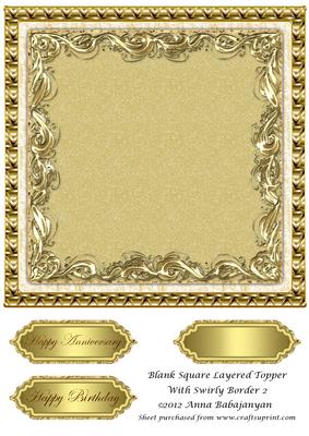 Blank Square Layered Topper with Swirly Border 2 - CUP349630_96 ...