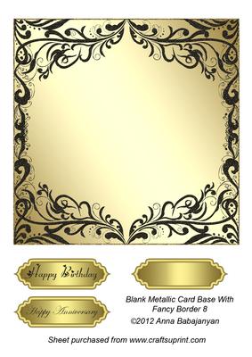 Blank Metallic Card Base with Fancy Border 8 - CUP351232_96 | Craftsuprint