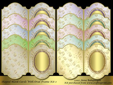 Shaped Blank Cards with Oval Frame Kit 2 - CUP351408_96 | Craftsuprint