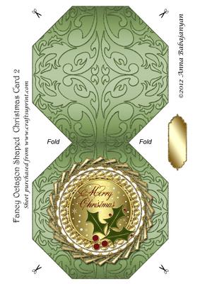 Fancy Octagon Shaped Christmas Card 2 - CUP355329_96 | Craftsuprint