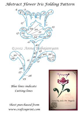 Abstract Flower Iris Folding Pattern - CUP356589_96 | Craftsuprint