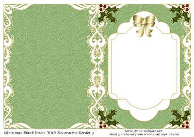 Christmas Blank Insert with Decorative Border 3 - CUP359026_96 ...