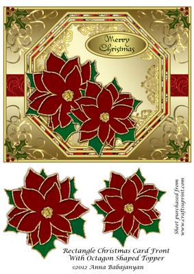 Rectangle Christmas Card Front with Octagon Shaped Topper - CUP363184 ...