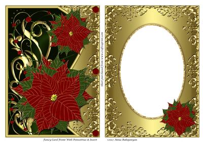Fancy Card Front with Poinsettias & Insert - CUP380120_96 | Craftsuprint