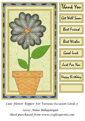 Cute Flower Topper for Various Occasion Cards 5 - CUP384654_96 ...