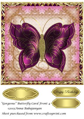 Gorgeous Butterfly Card Front 4 - CUP390326_96 | Craftsuprint