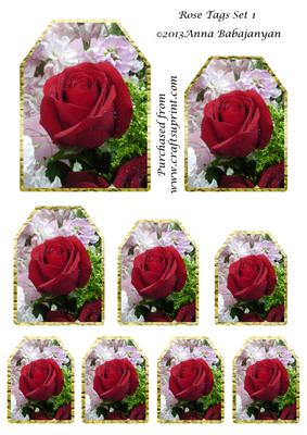 Rose Tags Set 1 - CUP396910_96 | Craftsuprint