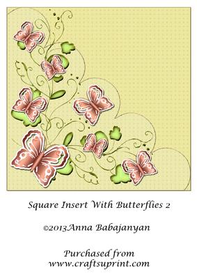 Square Insert with Butterflies 2 - CUP399226_96 | Craftsuprint