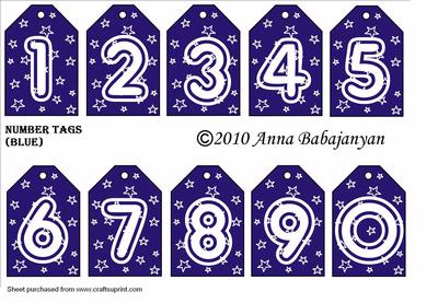 Number Tags (blue) - CUP39980_96 | Craftsuprint