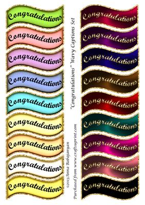 Congratulations Wavy Captions Set - CUP400863_96 | Craftsuprint