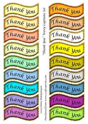 Thank You Wavy Captions Set - CUP401058_96 | Craftsuprint