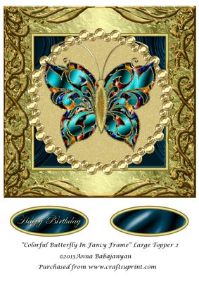 Colorful Butterfly in Fancy Frame Large Topper 2 - CUP407070_96 ...