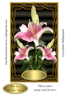 Three Lilies Large Card Front 3 - CUP410543_96 | Craftsuprint