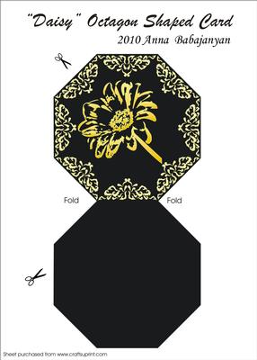 Daisy Octagon Shaped Card - CUP41090_96 | Craftsuprint