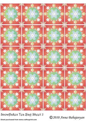 Snowflakes Tea Bag Sheet 2 - CUP42147_96 | Craftsuprint